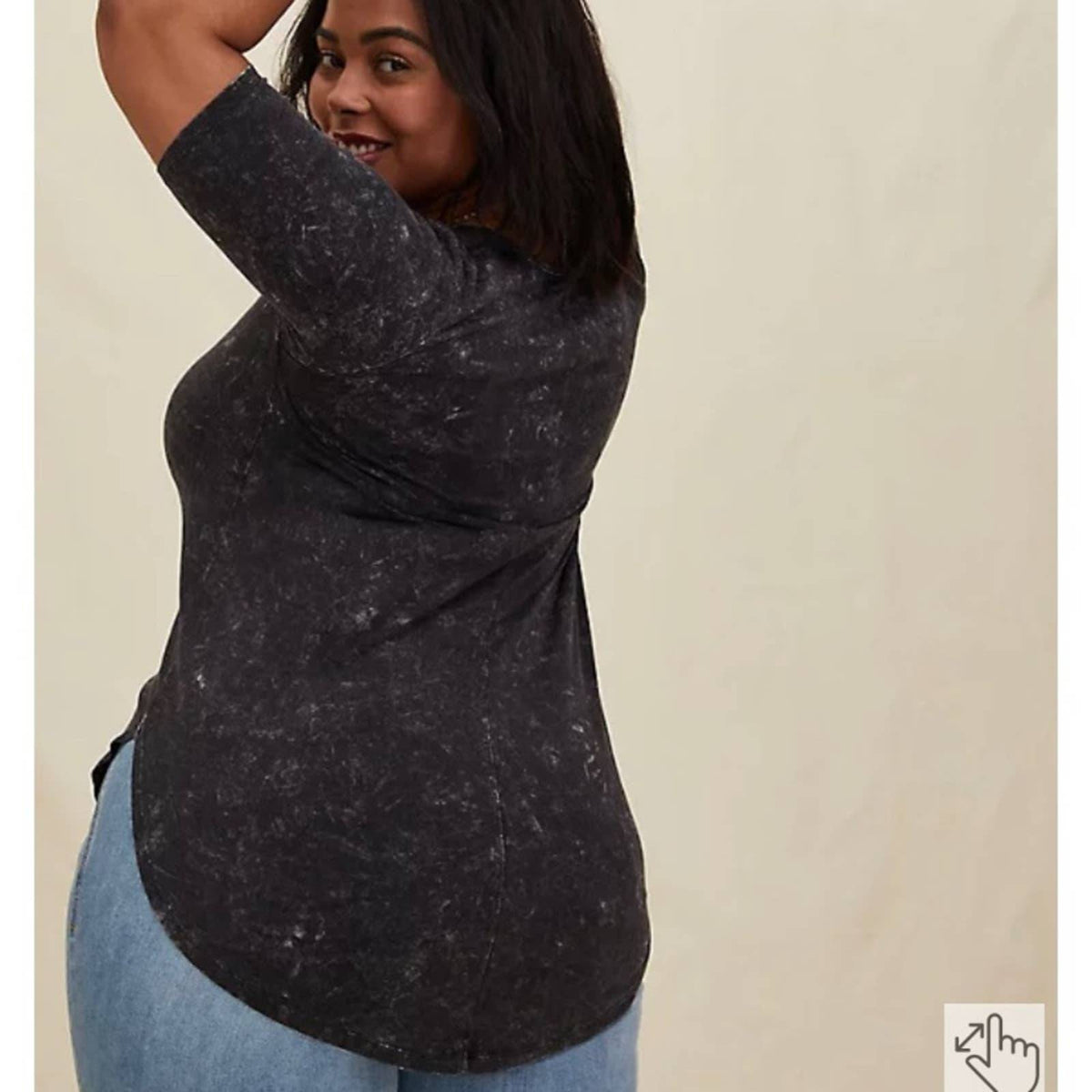 Size 1XL Torrid NWT FAVORITE TUNIC - SUPER SOFT MINERAL WASH BLACK ...
